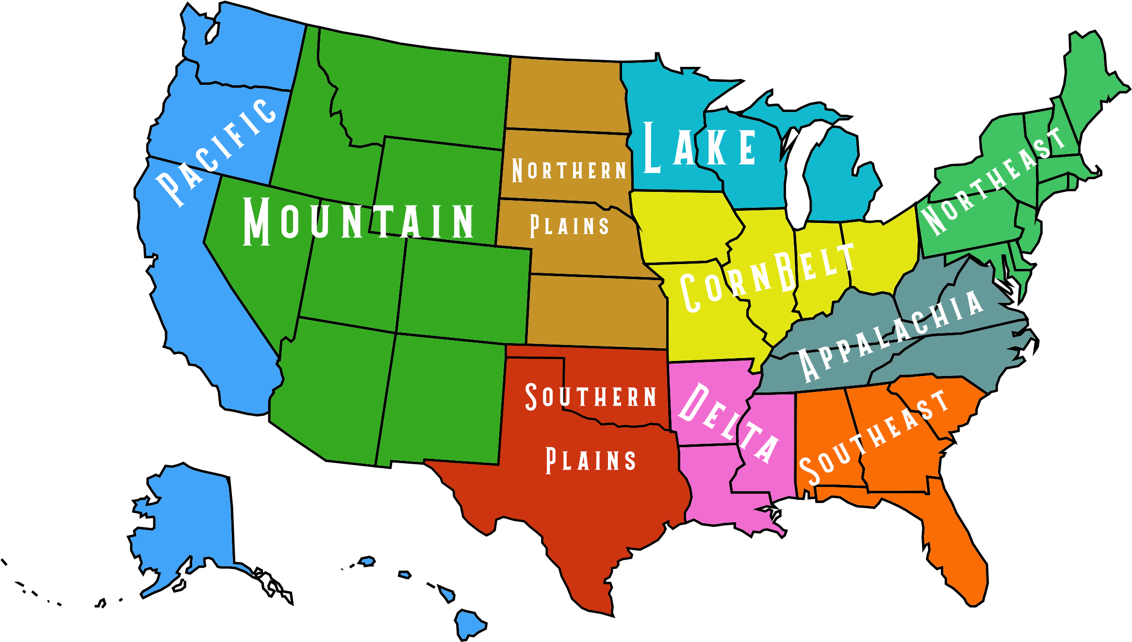 USDA Regions Map - FARMER VETERAN COALITION